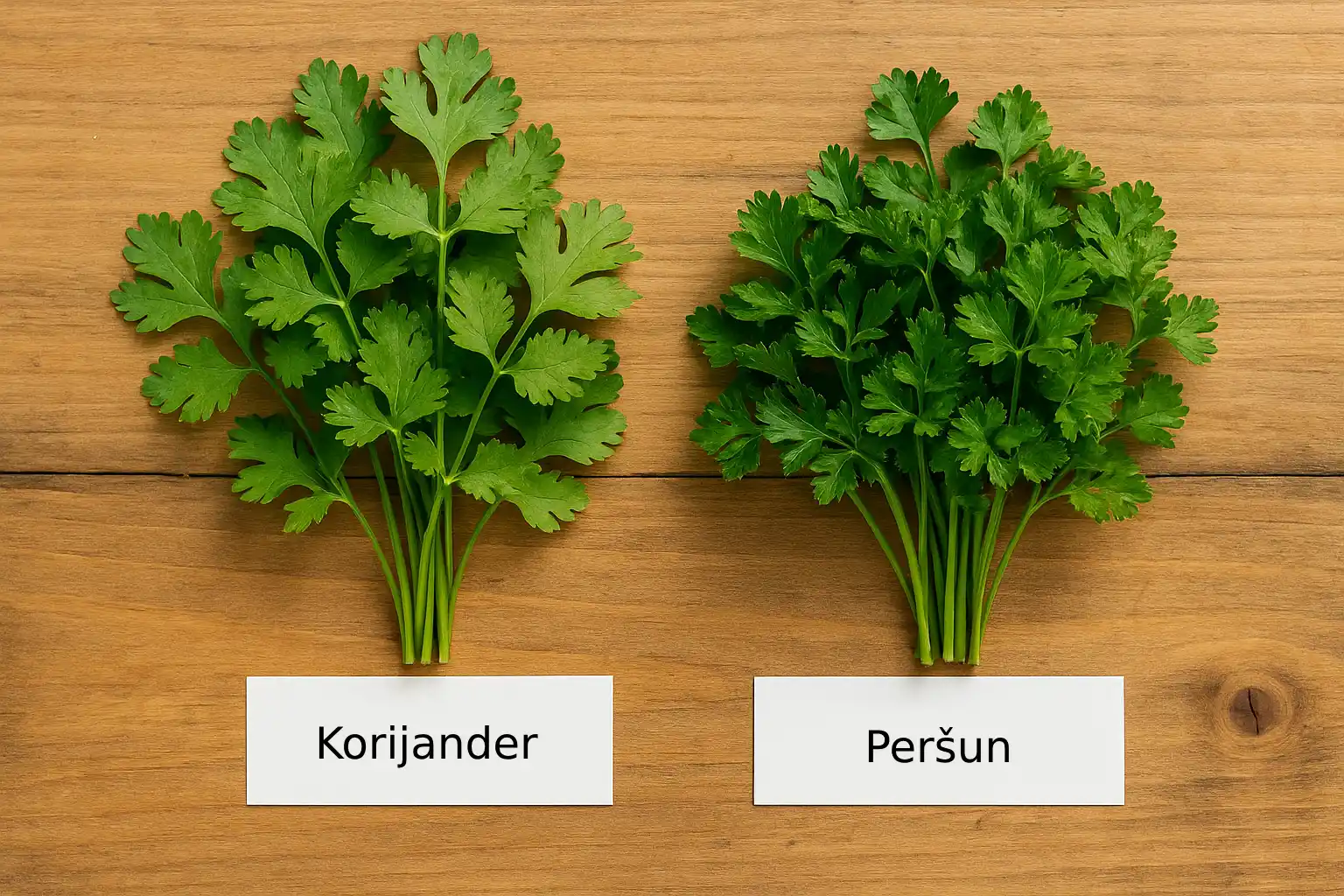 Korijander i peršun – razlike u listu, ukusu i upotrebi